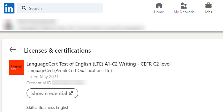 Test i certyfikat LanguageCert Test of English (LTE) Writing